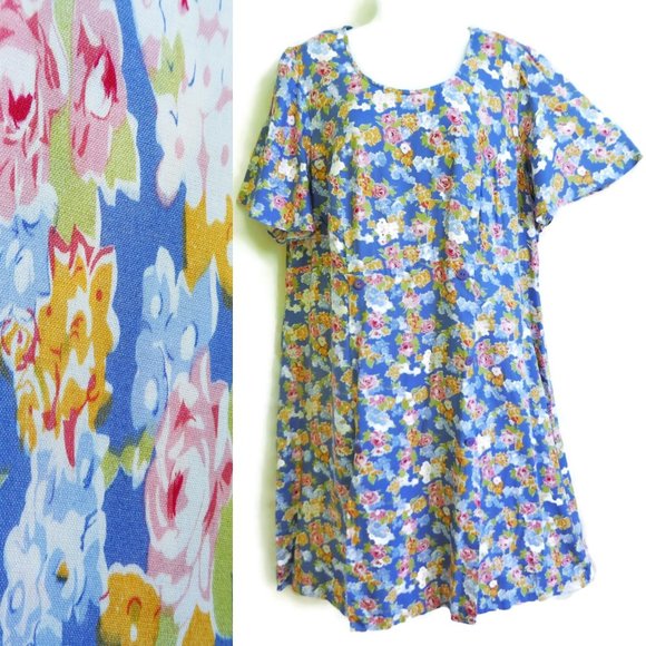 Vintage | Dresses | New 9s Dress Floral Culottes Skort Empire Waist 6 ...